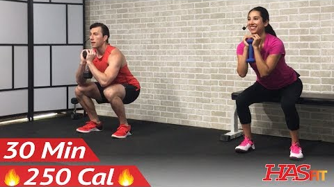 30 Minute Beginner Weight Training for Beginners - Home Strength Training Full Body Dumbbell Workout